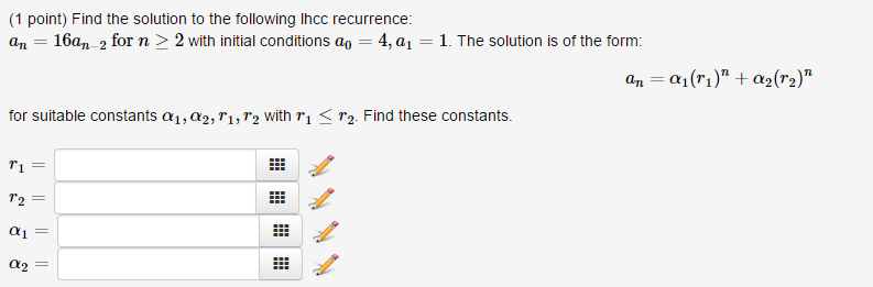 Solved Find the solution to the following lhcc recurrence: | Chegg.com
