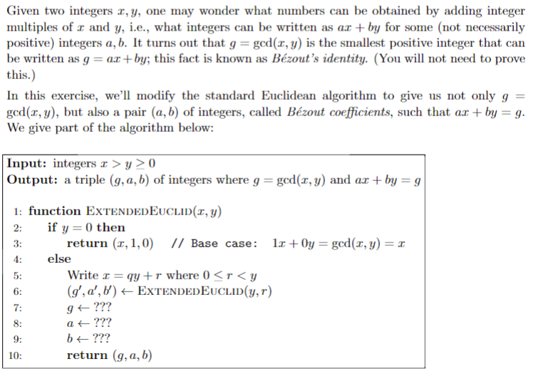 Solved Given two integers x,y, one may wonder what numbers | Chegg.com