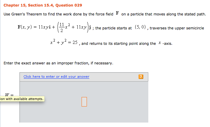 Solved Use Green?s Theorem to find the work done by the | Chegg.com