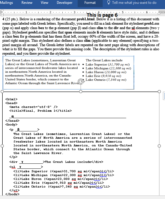 Solved Below is a rendering of the document prob1.html. | Chegg.com