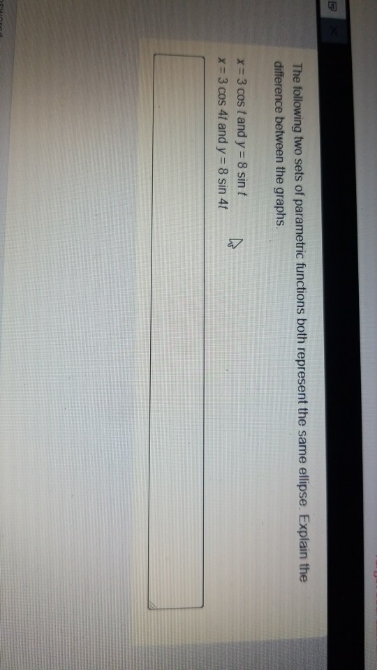 Solved The following two sets of parametric functions both | Chegg.com