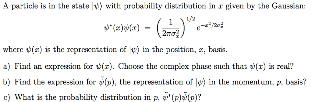 Solved A particle is in the state |Psi> with probability | Chegg.com