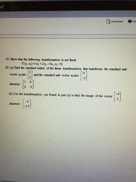 Solved Show that the following transformation is not linear | Chegg.com