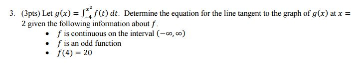 Solved Let g(x) = integral_4^x^2 f(t) dt. Determine the | Chegg.com