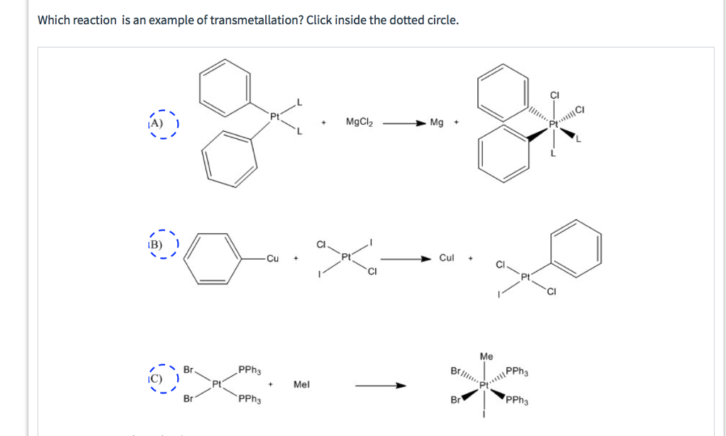 Solved Which reaction is an example of transmetallation? | Chegg.com
