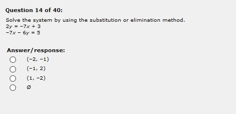 Solved Solve the system by using the substitution or | Chegg.com