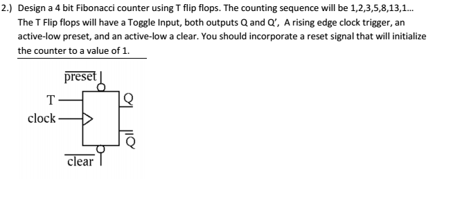 Solved Design a 4 bit Fibonacci counter using T flip flops. | Chegg.com