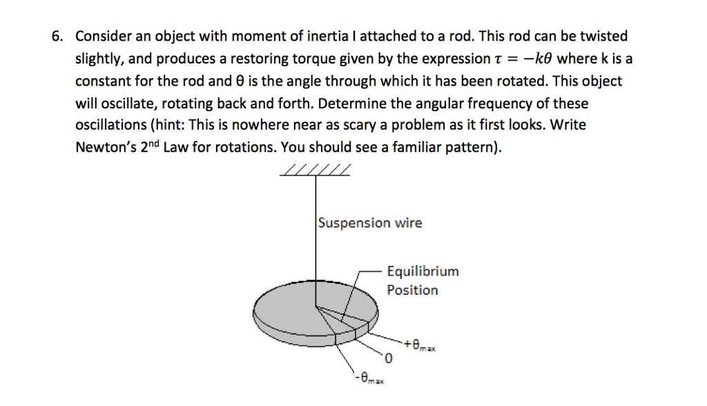 Solved Consider an object with moment of inertia I attached | Chegg.com