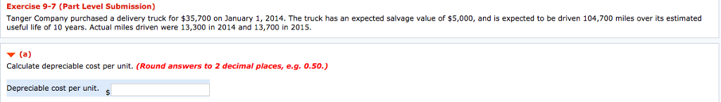 Solved Exercise 9-7 (Part Level Submission) Tanger Company | Chegg.com