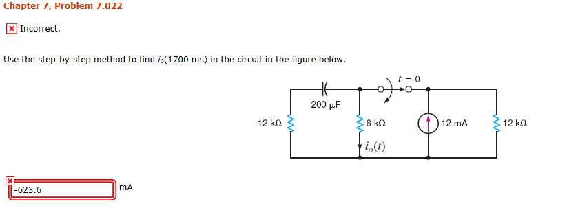 Solved Chapter 7, Problem 7.022 XIncorrect. Use the | Chegg.com