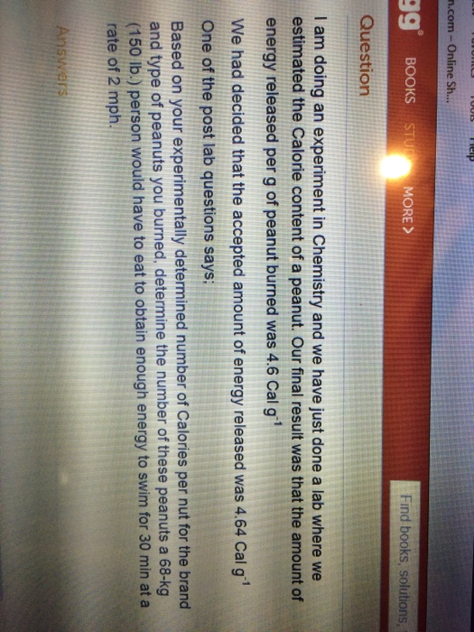 I am doing an experiment in Chemistry and vie have | Chegg.com