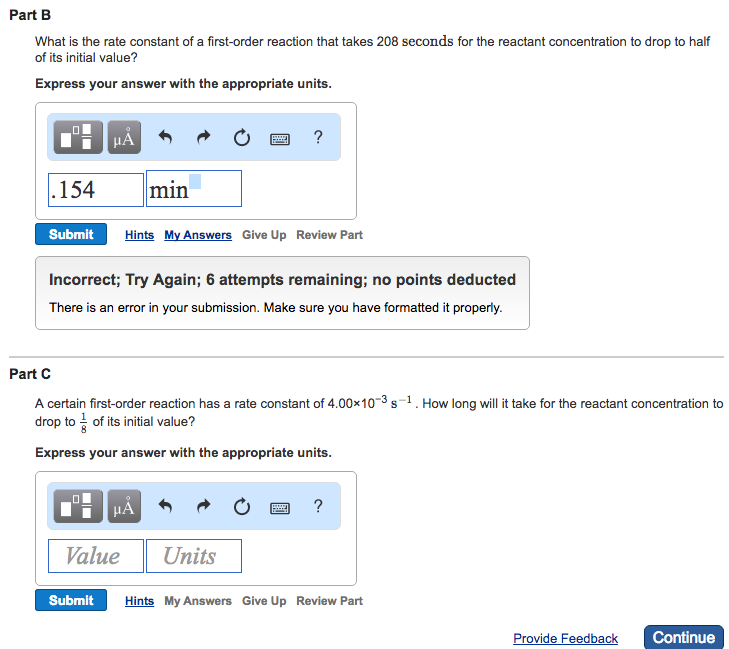 Solved Half-life equation for first-order reactions: | Chegg.com
