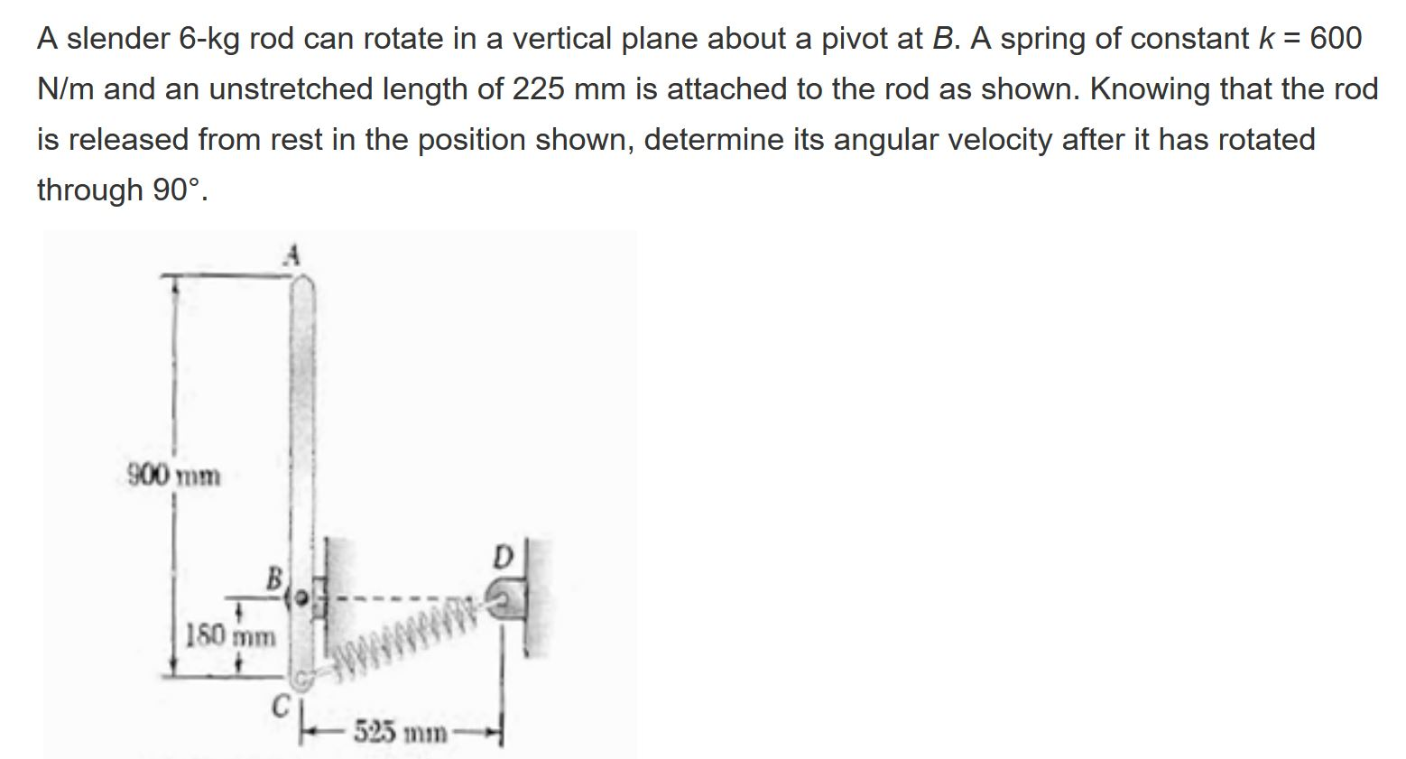 Solved A slender 6-kg rod can rotate in a vertical plane | Chegg.com