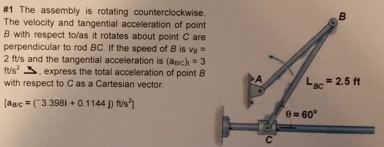 Solved Express the total acceleration of point B with | Chegg.com