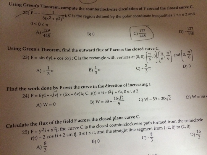 Solved Find the work done by F over the curve in the | Chegg.com