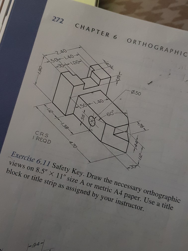 Solved 272 CHAPTER 6 ORTHOGRAPHIC 8 050 C R S I REQD | Chegg.com