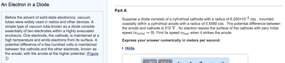 Solved An Electron in a Diode Part A Before the advent of | Chegg.com