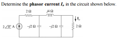 Solved Determine the phasor current Io in the circuit shown | Chegg.com