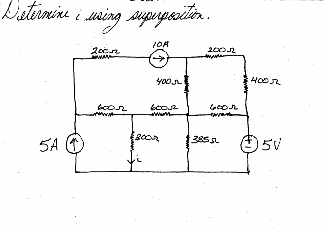 Solved Determine i using superposition. | Chegg.com