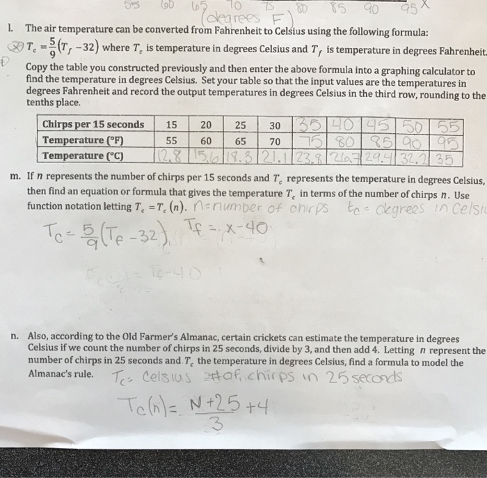 Solved The air temperature can be converted from Fahrenheit | Chegg.com