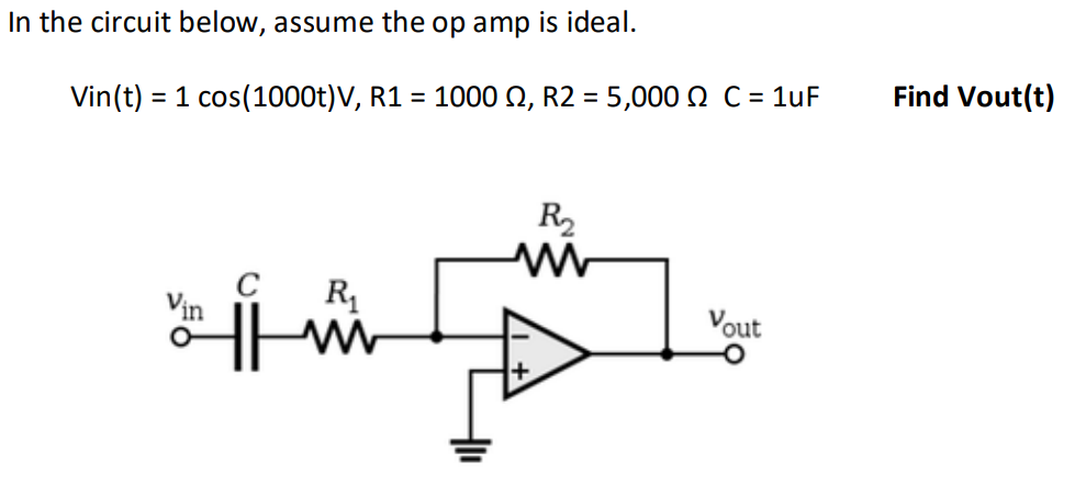 Solved In the circuit below, assume the op amp is ideal. | Chegg.com