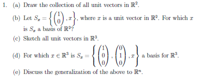 Solved Draw the collection of all unit vectors in R^2. Let | Chegg.com
