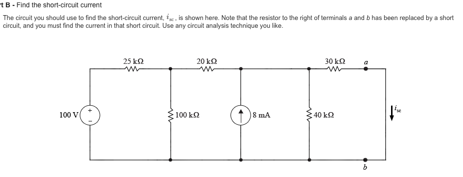 Solved 1 B - Find the short-circuit current The circuit you | Chegg.com