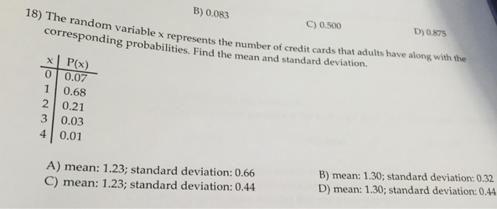Solved The random variable x represents the number of credit | Chegg.com
