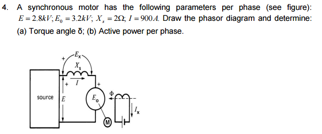 Solved A synchronous motor has the following parameters per | Chegg.com