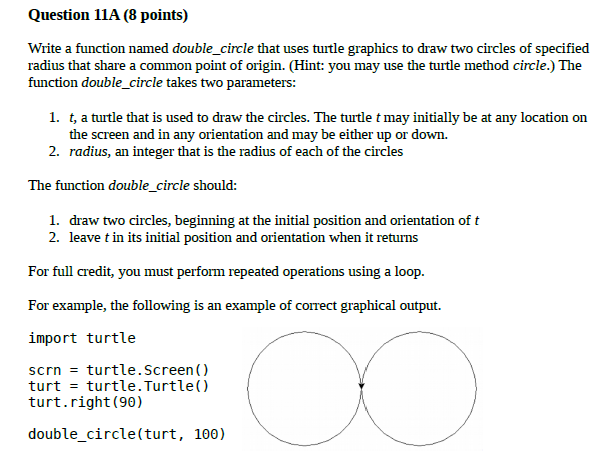 Solved Question 11a 8 Points Write A Function Named 