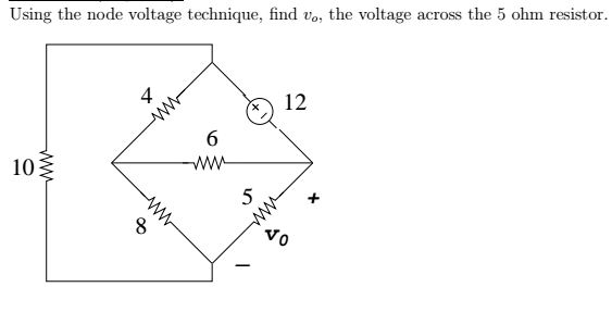 Solved Using the node voltage technique, find v0, the | Chegg.com