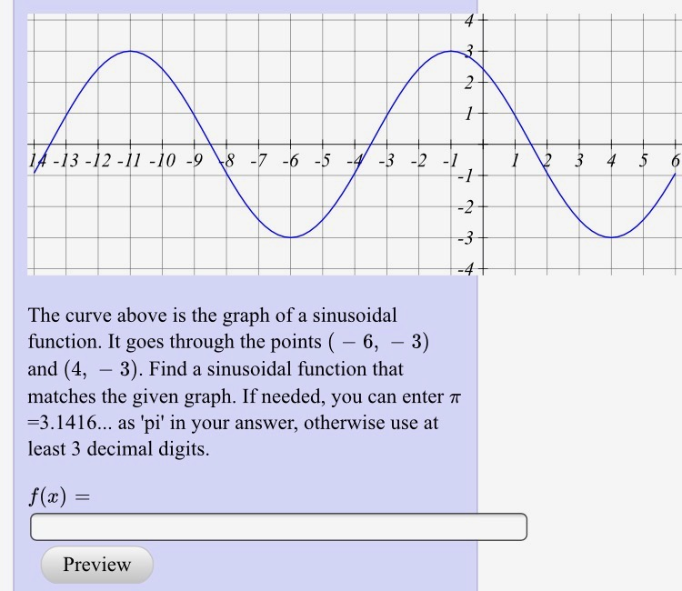 Solved The Curve Above Is The Graph Of A Sinusoidal 