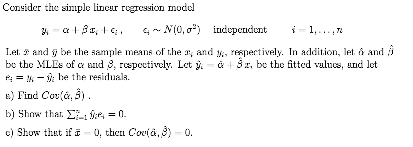 Solved Consider the simple linear regression model y_i = | Chegg.com