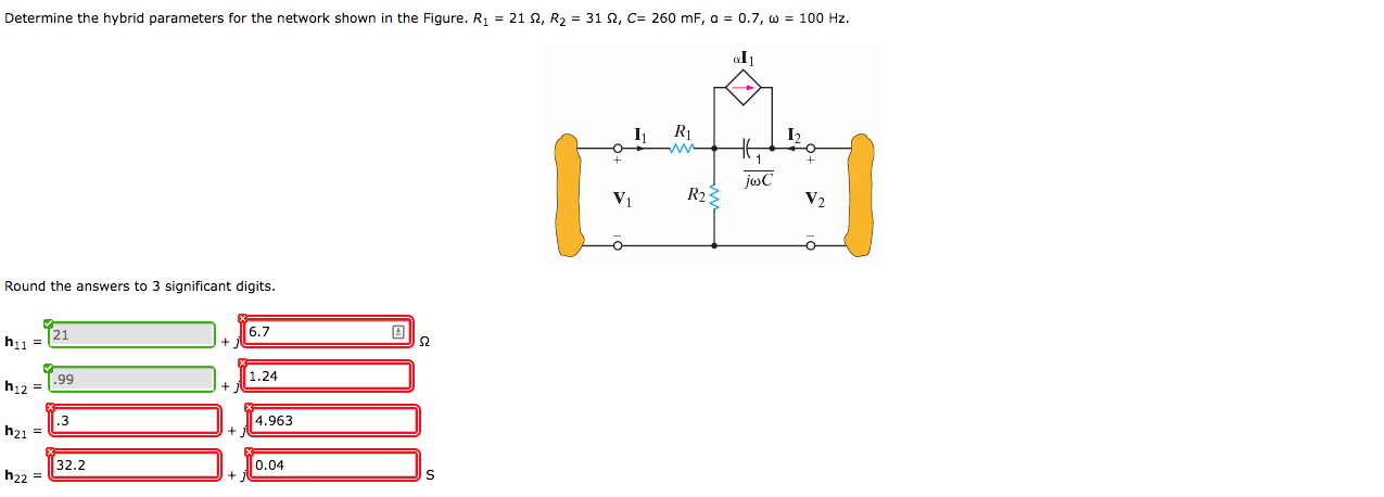 Solved Determine the hybrid parameters for the network shown | Chegg.com
