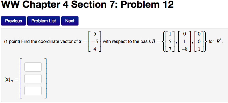 Solved WW Chapter 4 Section 7: Problem 12 Previous Problem | Chegg.com