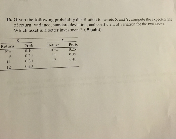 Solved Given the following probability distribution for | Chegg.com