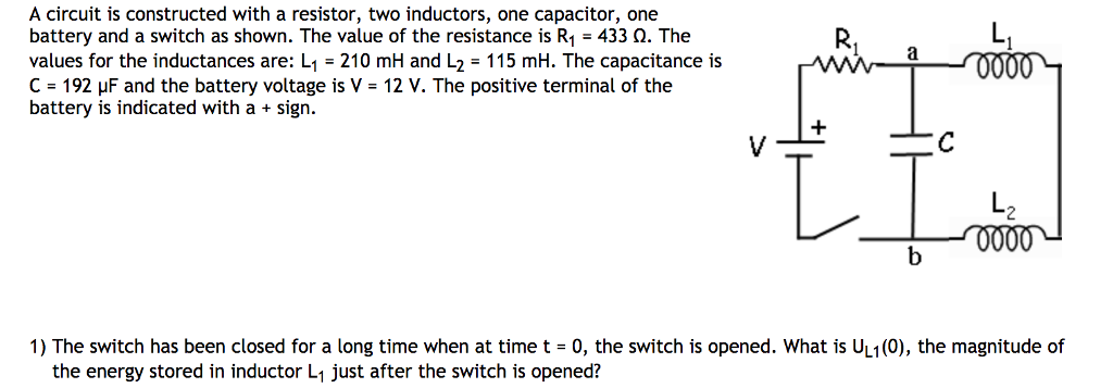 Solved A Circuit Is Constructed With A Resistor Two