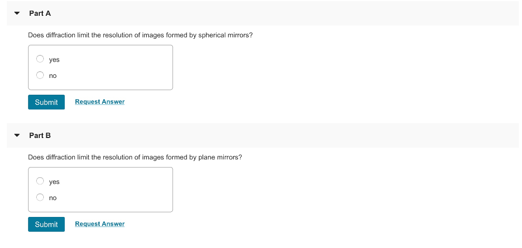 Solved Part A Does diffraction limit the resolution of | Chegg.com