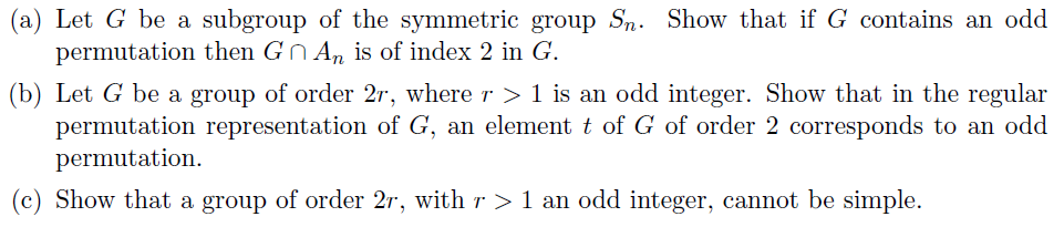 Solved Let G be a subgroup of the symmetric group S_n. Show | Chegg.com