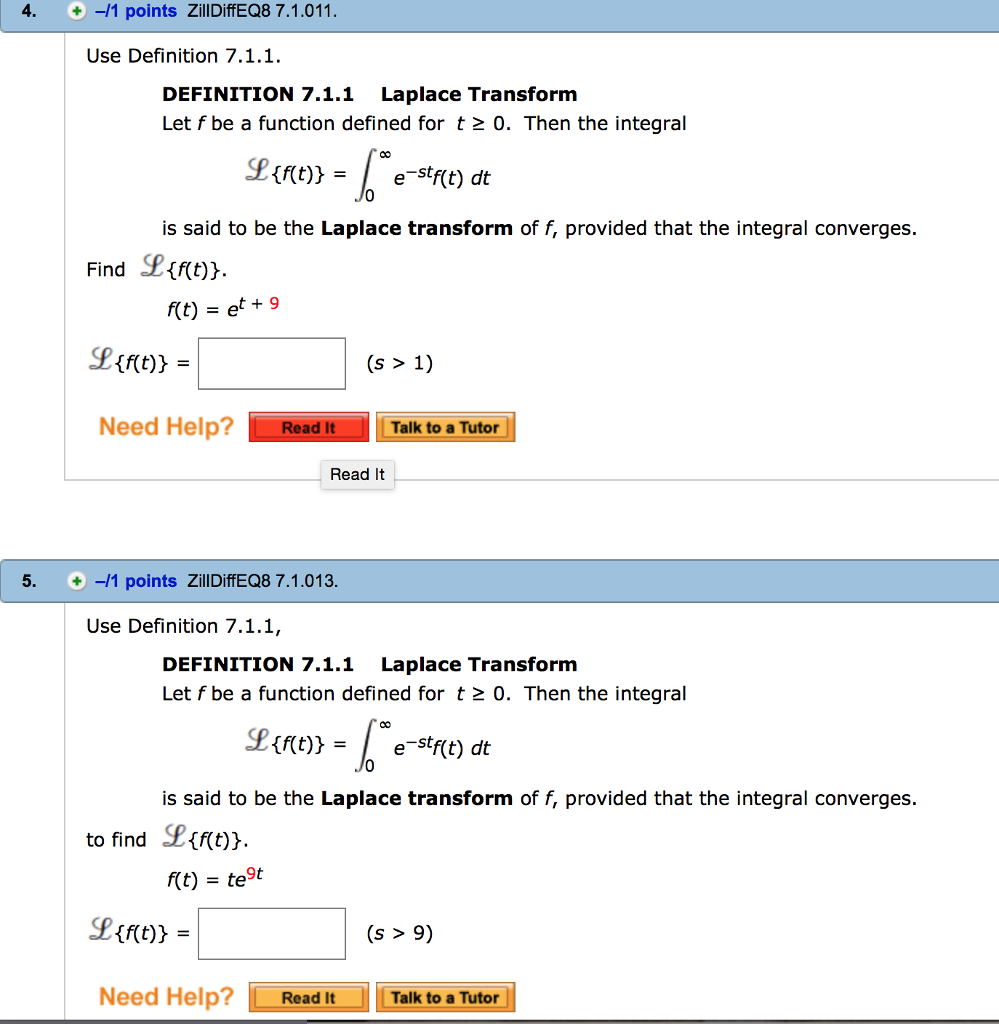 Solved Let f be a function defined for t | Chegg.com