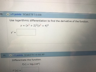 Solved Use logarithmic differentiation to find the | Chegg.com