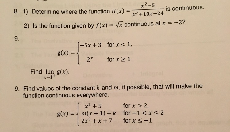 Solved Determine where the function H(x) = x^2 - | Chegg.com