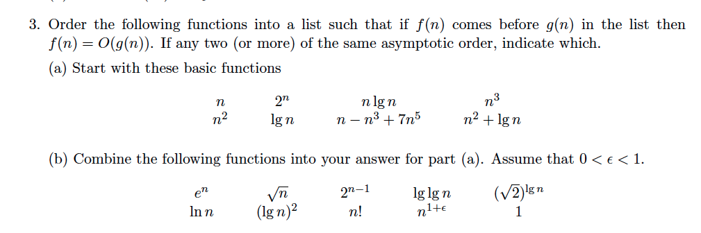 Solved Order The Following Functions Into A List Such That Chegg solved-order-the-following-functions-into-a-list-such-that-chegg