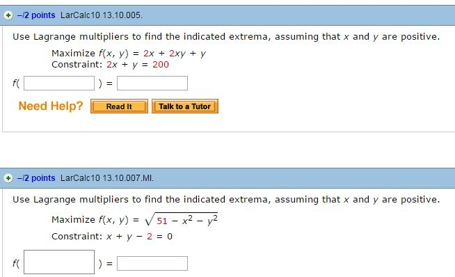 Solved Use Lagrange multipliers to find the indicated | Chegg.com