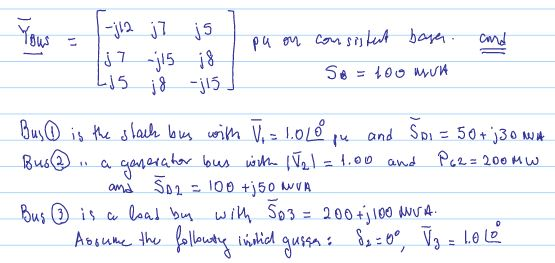 Solved Conside the Ybus for a 3-Bus power system: Use | Chegg.com
