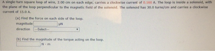 Solved A single-turn square loop of wire, 2.00 cm on each | Chegg.com