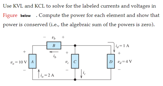 Solved Use KVL and KCL to solve for the labeled currents and | Chegg.com
