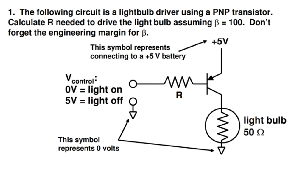 Solved The following circuit is a lightbulb driver using a | Chegg.com
