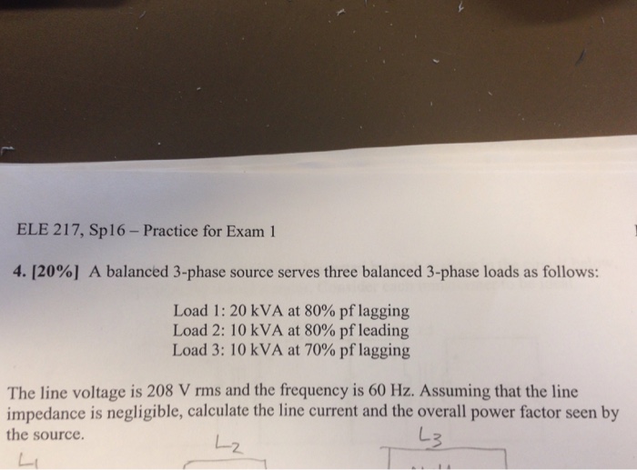 Solved A balanced 3-phase source serves three balanced | Chegg.com