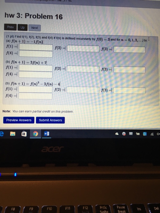 Solved Find F 1 F 2 F 3 And F 4 If F n Is Defined Chegg